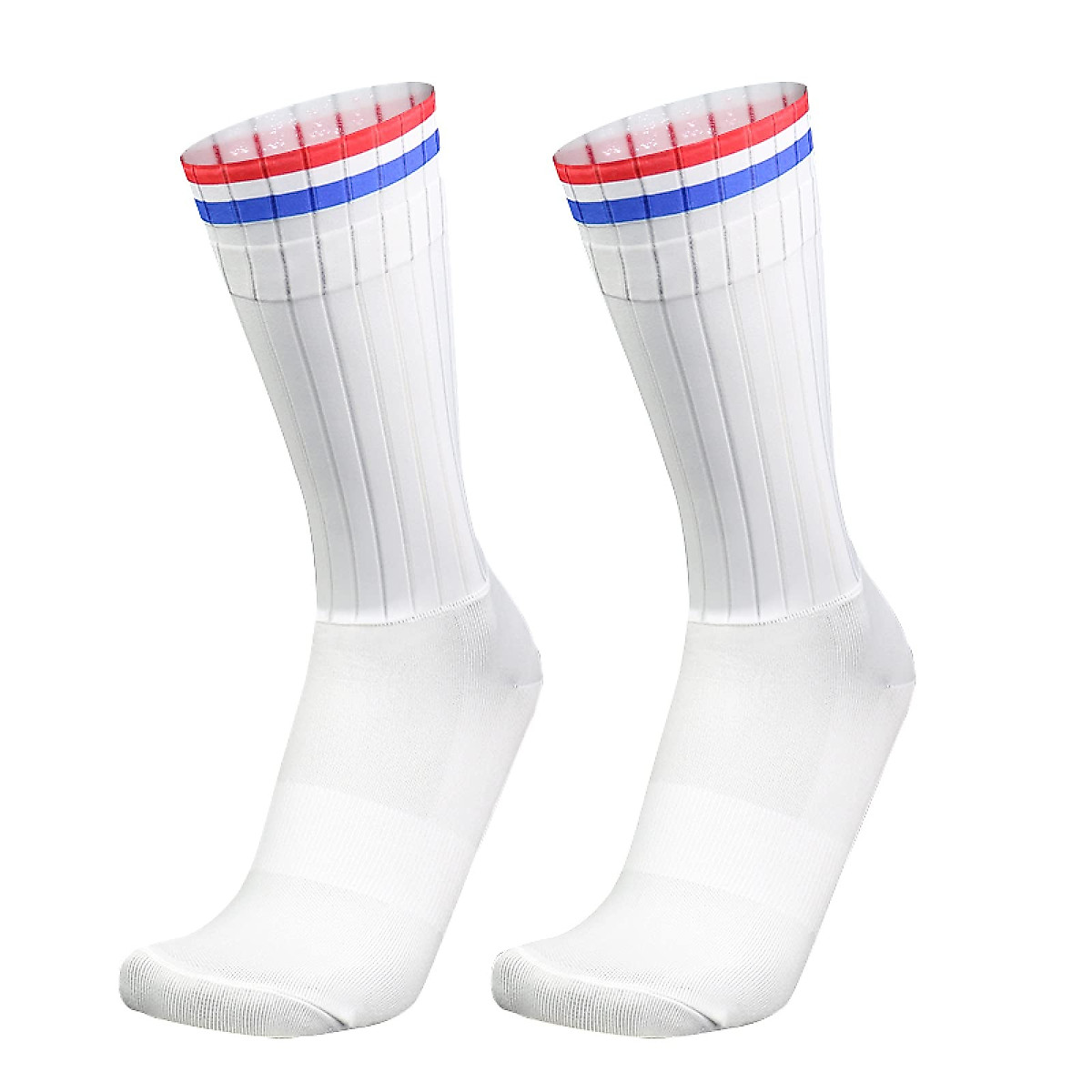 PRIOKNIKO Socks For Men Anti-Slip Silicone Aero White Line Cycling Sports Running Socks,One Size 6-12