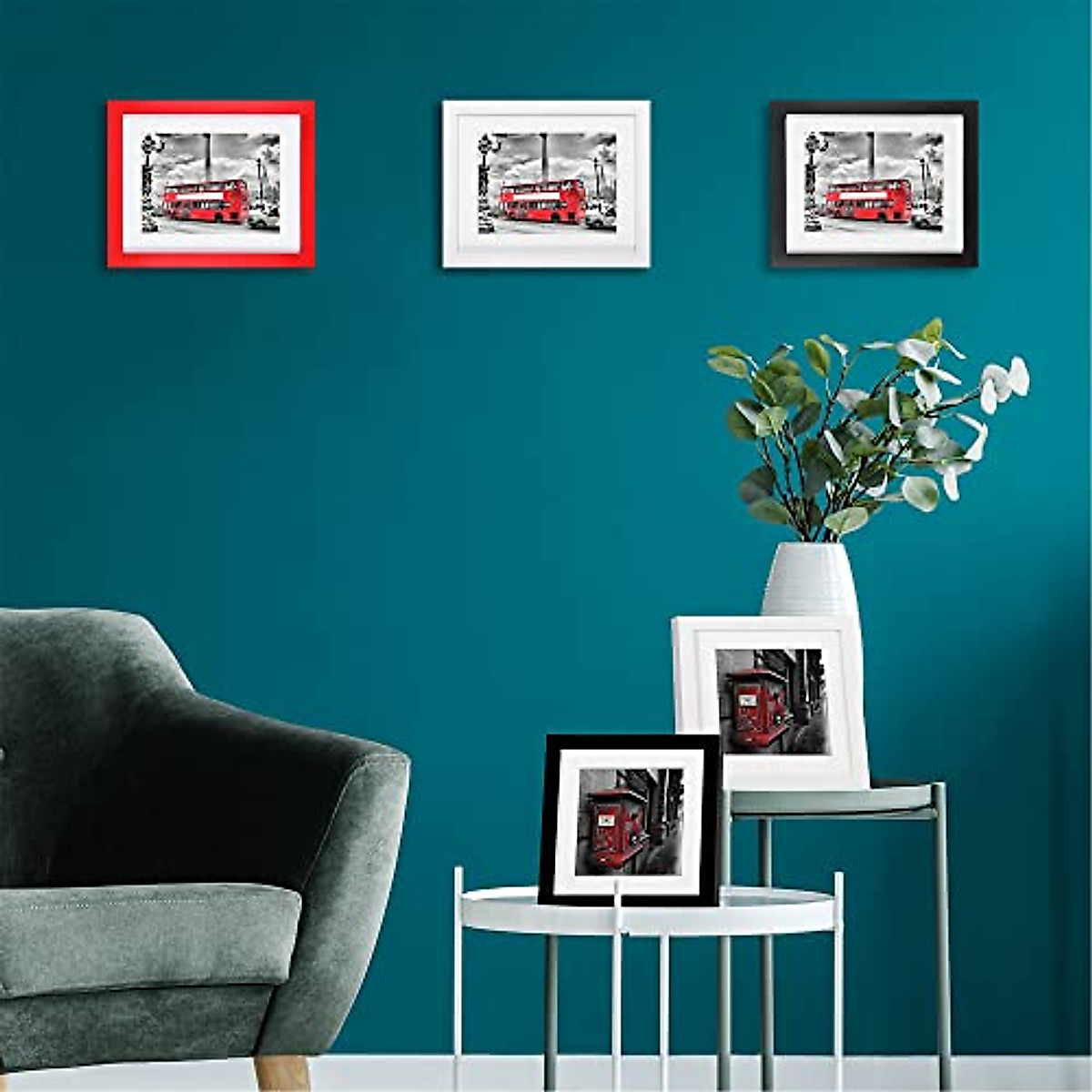 8x8 Picture Frames Black Display Picture Frame 6x6 Solid Wood with Mat Wooden Square Photo Frame for Wall Hanging or Table Top Home Decoration-8x8 Black