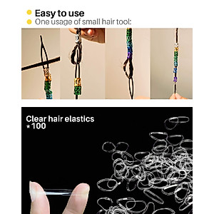 Topsy Tail Hair Tool for Women with 100 Colorful Hair Elastics, 12 Pcs Pull-Through Hair Accessories for Girls by MoHern