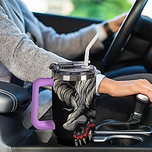 Krampus Of The Yule Lord 40 Oz Tumbler Insulated Stainless Steel Water Bottle Travel Mug Car Cup with Handle And Straw