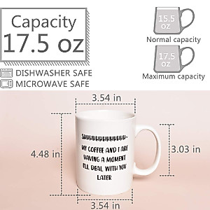 Bosmarlin Large Funny Mug Gift for Coffee Lover, Big Humor Cup Office Worker, 17.5 Oz, Dishwasher and Microwave Safe