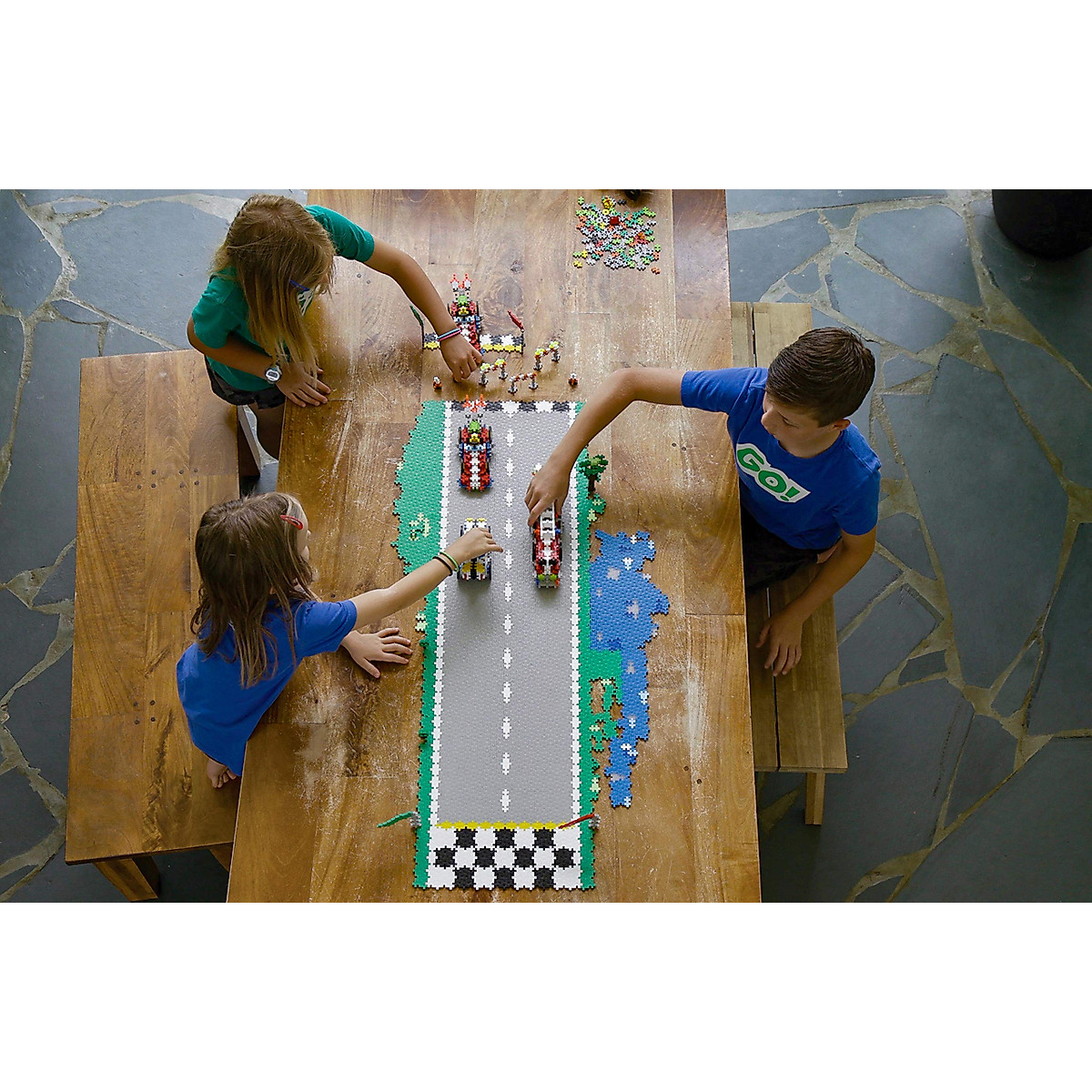 PLUS PLUS - GO! Racing Cart Car - 240 Pieces - Model Vehicle Building Stem/Steam Toy, Interlocking Mini Puzzle Blocks for Kids