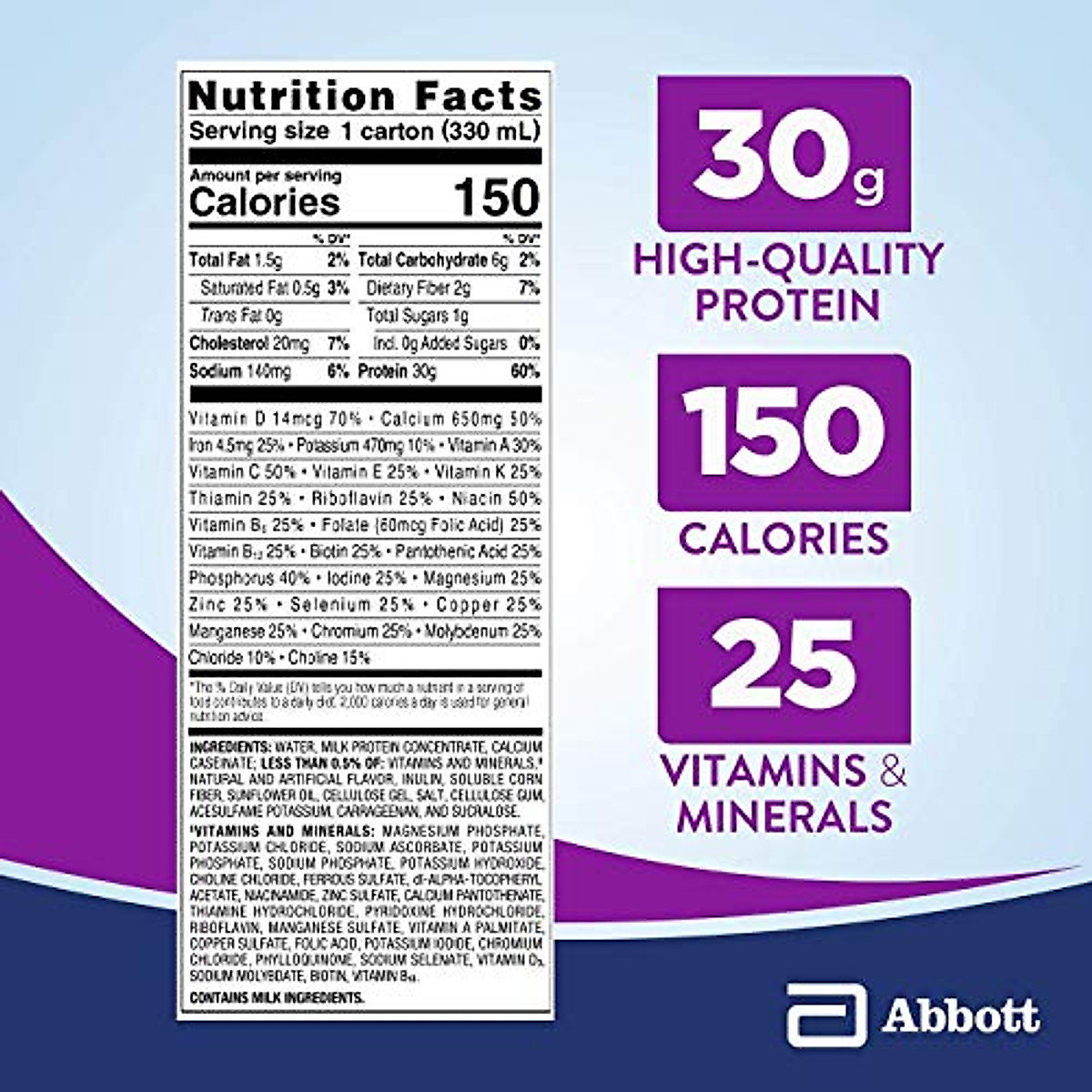 Ensure Max Protein Nutrition Shake with 30g of Protein, 1g of Sugar, High Protein Shake, French Vanilla, 11 fl oz (Pack of 12)