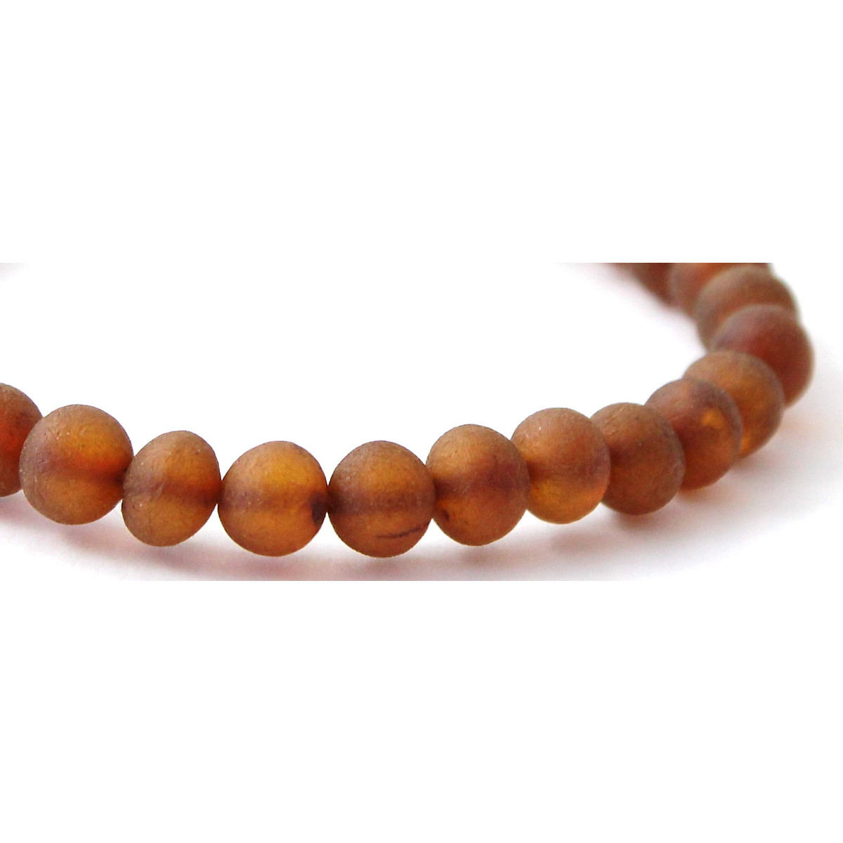 TipTopEco Baltic Amber Adult Stretch Bracelet - 7 Inches (18 cm) Long - Unpolished Honey Beads (Cognac, 7.9 inches)
