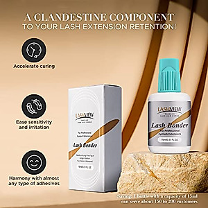 LASHVIEW Lash Bonder for Eyelash Extension,Lash Sealant,Glue Accelerator,Super Bonder Longer Retention,Low Irritation, Water Oil Proof,Increase Lash Retention by up to 30% (15ml)