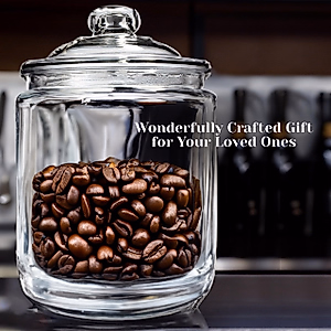 3 Pc 30oz Clear Glass Storage Jar with Lids - Airtight Food Jars - Glass Kitchen Containers for Pantry, Countertop