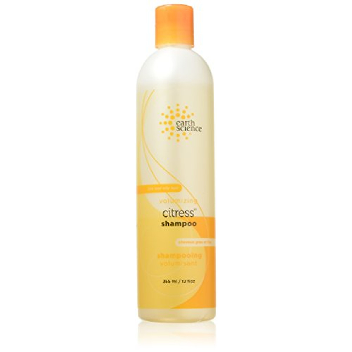 Earth Science Volumizing Citress Shampoo with natural citrus cleansers — fresh orange scent, 12 oz.