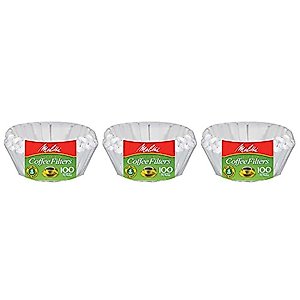 Melitta Junior Basket Coffee Filters White 100 Count (3 pack)