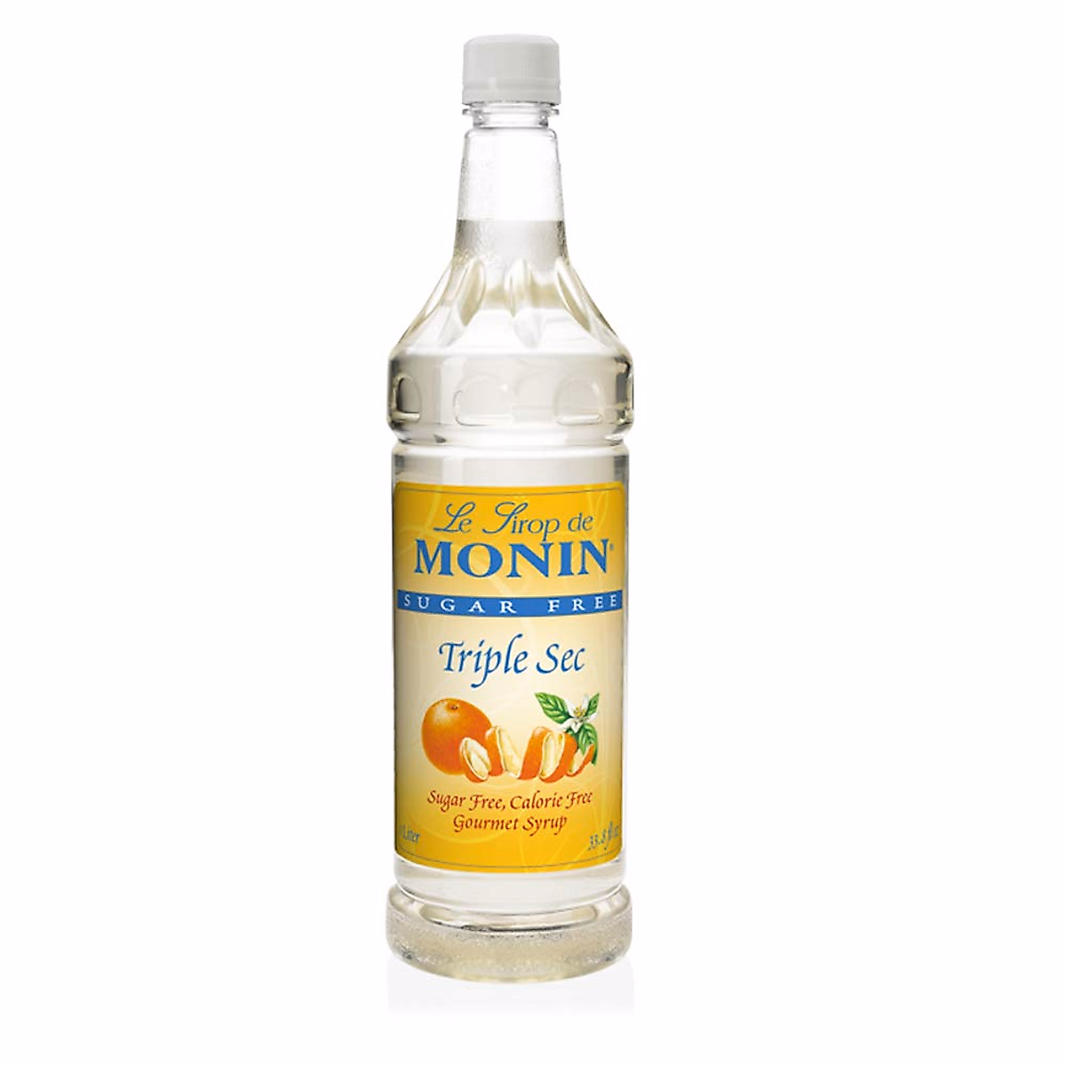 Monin - Sugar Free Triple Sec Syrup, Sweet Orange Flavor, Great for Cocktails, Mocktails, & Mochas, Gluten-Free, Non-GMO (1 Liter)