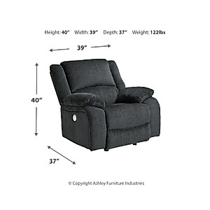 Signature Design by Ashley Draycoll Contemporary Power Rocker Recliner, Dark Gray