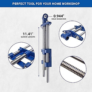 Yost Vises F9WW Front Vise | 9 Inch Woodworking Vise with guide bars | Blue