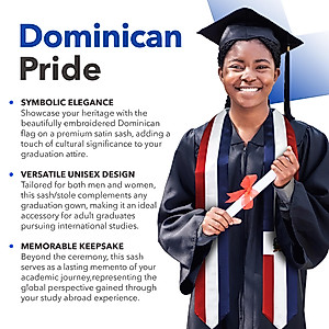 Vision Wear Dominican Republic Flag Graduation Sash/Stole International Study Abroad
