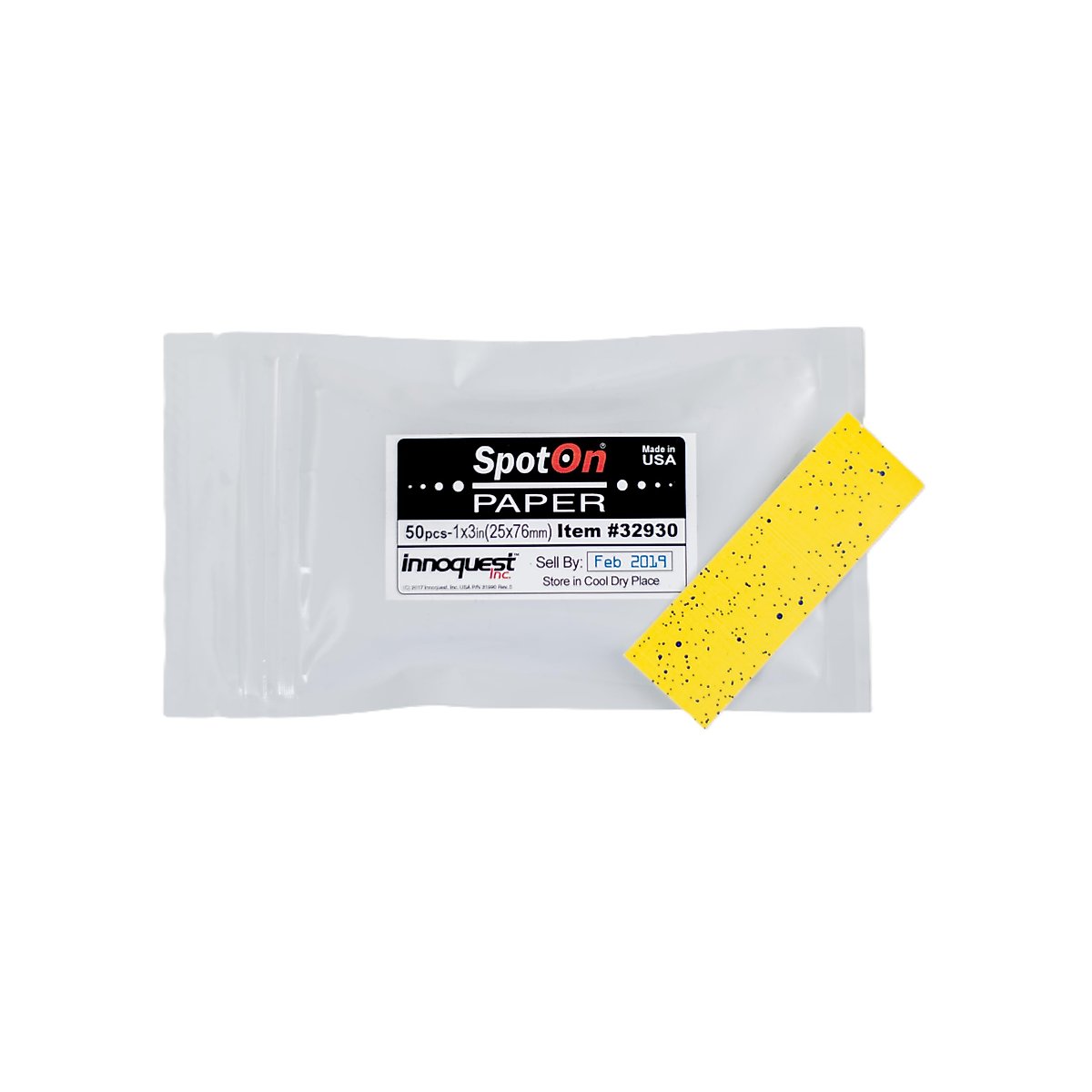 SpotOn Water Sensitive Paper (WSP) for Sprayer Calibration - One Pack of 1"x3" Paper - 50 Sheets Per Pack - Reduce Waste and Ensure Consistent Application of Spray Droplets - Assess Spray Coverage