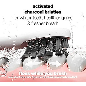 AquaSonic Pulse Activated Charcoal Replacement Brush Heads - Ultra Whitening Brush Heads - 2X Whitening & Stain Remover - Compatible only with AquaSonic Pulse- 2 Pack (White)