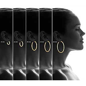 40MM 14K Yellow Gold Filled Endless Hoop Earrings (3mm Gauge)