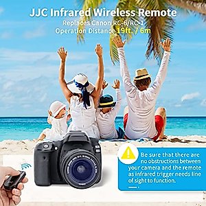 JJC Wireless Infrared Shutter Release Remote Control for Canon Rebel T7i T6i T5i T4i T3i SL1 EOS R5 R6 7D Mark II 6D Mark II 5D Mark IV III 5DS 90D 77D 80D 70D M6 M5 M3 Replaces Canon RC-1/RC-6 Remote