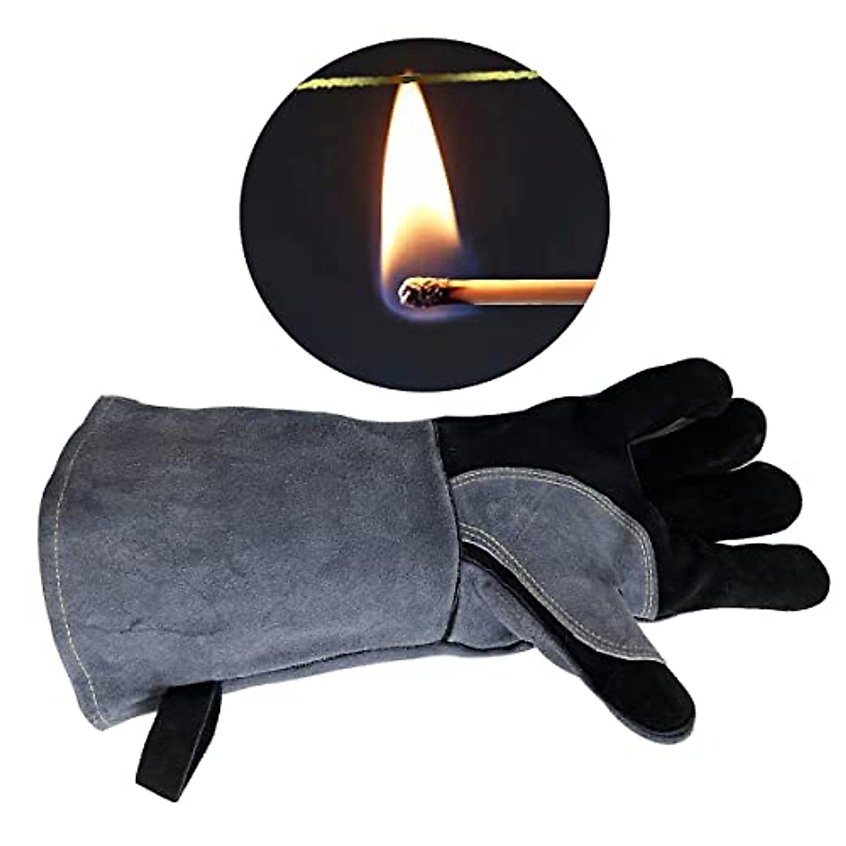 Haulonda Welding Gloves,16inch 932°F Fire/Heat Resistant Gloves for Forge Tig Mig Fireplace Grill BBQ Stove Oven Baking,Pruning flowers Gardening Campfire
