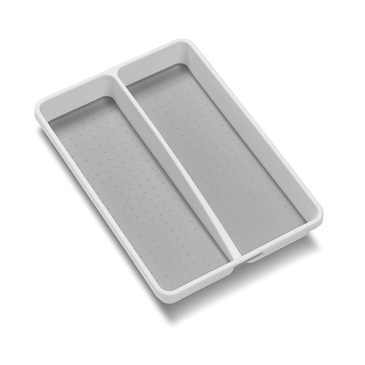 madesmart Classic Mini Utensil Tray - White & Classic 9.75" x 6.75" Bin - White | CLASSIC COLLECTION | Soft-grip Lining and Non-slip Rubber Feet | BPA-Free