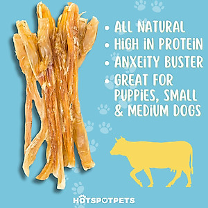 hotspot pets Beef Tendon Chews for Dogs (10 Pack) - 8 Inch All Natural, Free-Range, Grass-Fed Premium USDA Gambrol Beef Tendon Stick Treats - Made in USA