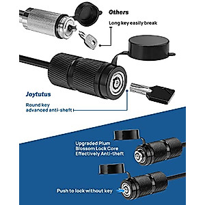 JOYTUTUS Trailer Hitch Lock, 1/4" Dia 3-1/2” Long Pin, with 2 Keys 2 O-Rings, for Trailer Truck Car Boat, Anti-Theft and Waterproof Towing Hitch Lock