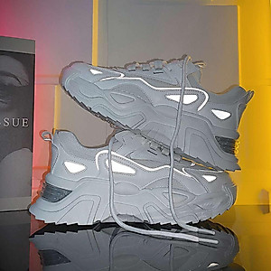 YYSPR Women's Fashion Platform Lace Up Sneakers Lightweight Walking Running Shoes White 8 US