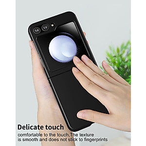 Foluu Slim Fit Case for Samsung Galaxy Z Flip 5 Case, Ultra Thin Matte PC with Non-Slip Grip Full Protection Protective Cover for Samsung Galaxy Z Flip5 5G 2023 (Black)
