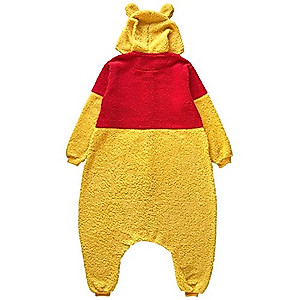 Disney Winnie The Pooh Kigurumi Adult Costume Union Suit Sherpa Pajama Outfit (Large)