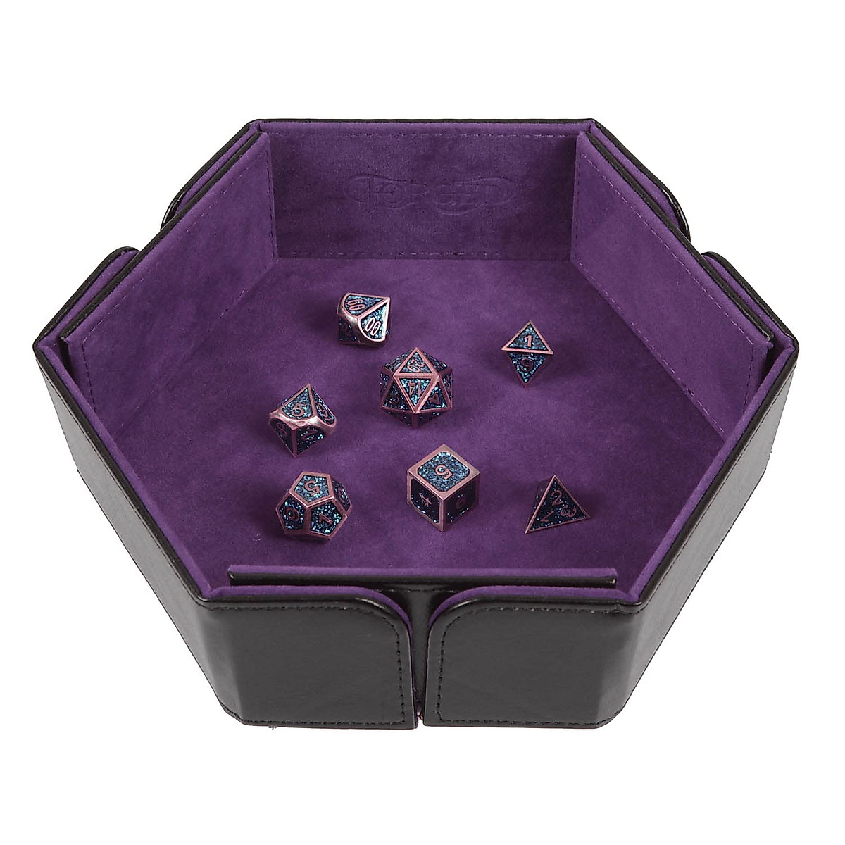 Forged Dice Co. 6.5 Inch Magnetic Folding Dice Tray - Portable Folding Dice Rolling Tray for use as DND Dice Tray D&D Dice Tray or Dice Game - Quiets Rolling Metal Dice and Folds Flat - Purple