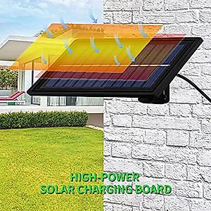 LAPUTA Outdoor Solar Light - Energy Saving ABS Waterproof Ceiling Lamp Remote Control 18 Hrs Lighting Single Double Head Solar Lamp for Home Garden Garage (Warm White Single-Head)