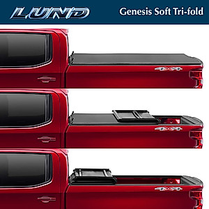 Lund Genesis Tri-Fold Soft Folding Truck Bed Tonneau Cover | 95064 | Fits 2009 - 2018, 2019 - 2020 Classic Dodge Ram 1500 6' 6" Bed (78")