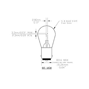 CEC Industries #1158 Bulbs, 6.4/7 V, 16.57/5.25 W, BA15d Base, S-8 shape (Box of 10)