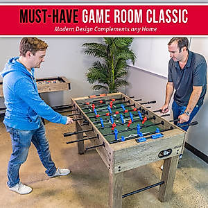 GoSports 54 Inch Full Size Foosball Table - Includes 4 Balls and 2 Cup Holders – Black, Oak, or White