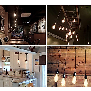 HESSION 6-Pack Vintage Edison Bulbs, ST64 40W E26 Base Amber Glass Warm White Filament Antique Decorative Dimmable Light Bulbs Used for Classical Pendant or Chandelier Lights