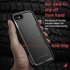 CAPERCASE Everyday Carry Series for iPhone se case, iPhone 8 case, iPhone 7 case, iPhone se 2022 case, iPhone se case 2020, Men Hard Shockproof Protective case, Black