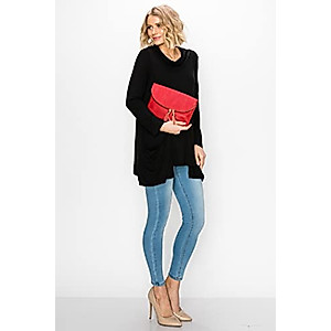 Solene Women's Envelop Clutch Crossbody Bag With Tassels Accent (WU075-Mustard)