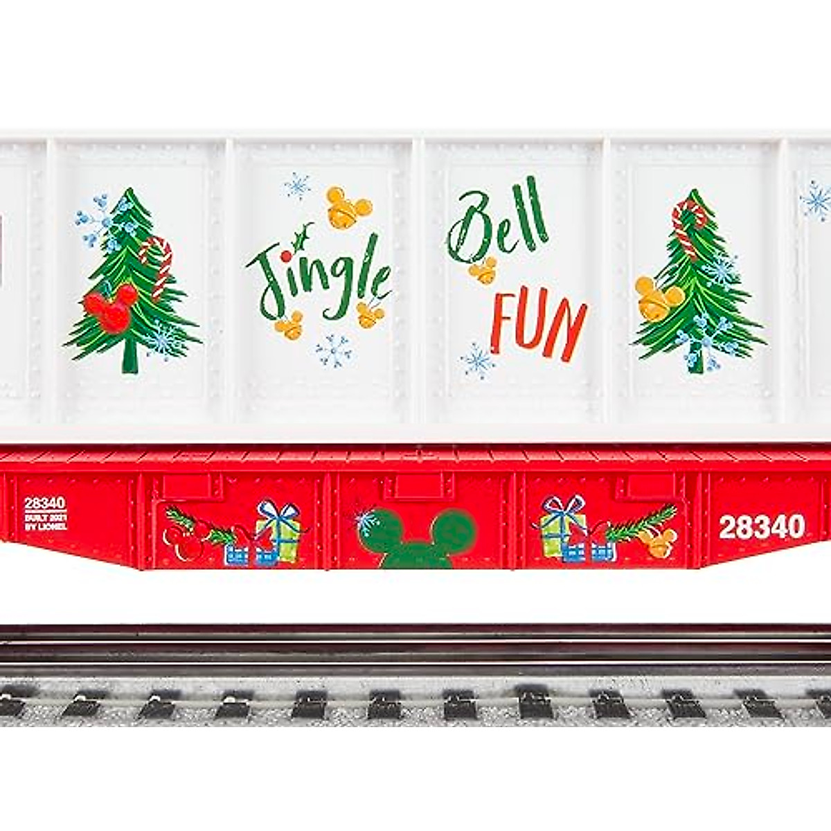Lionel Mickey & Friends Christmas Flatcar with Girders, O Gauge