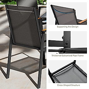 LAUSAINT HOME 4 Pieces Patio Furniture Set, Modern Outdoor Furniture Textilene Fabric Patio Conversation Sets, Patio Chairs Set of 4 with Loveseat Coffee Table for Backyard, Lawn, Garden