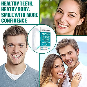 200 Pcs Floss Threaders for Bridges, 4 Packs Dental Floss for Braces, Bridges and Implants, Periodontal Disease Teeth Flossing