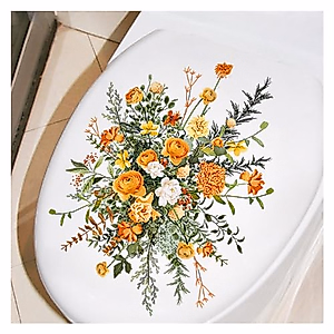 Bathroom Toilet Lid Decal, 2 Pieces Toilet Tank Decoration Self Adhesive Stickers