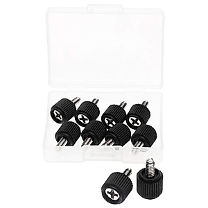 ONLYKXY #6-32 Computer Case Fastener Screws Black PC Computer Case Screw Hand Tighten Thumb Screws (10pcs)