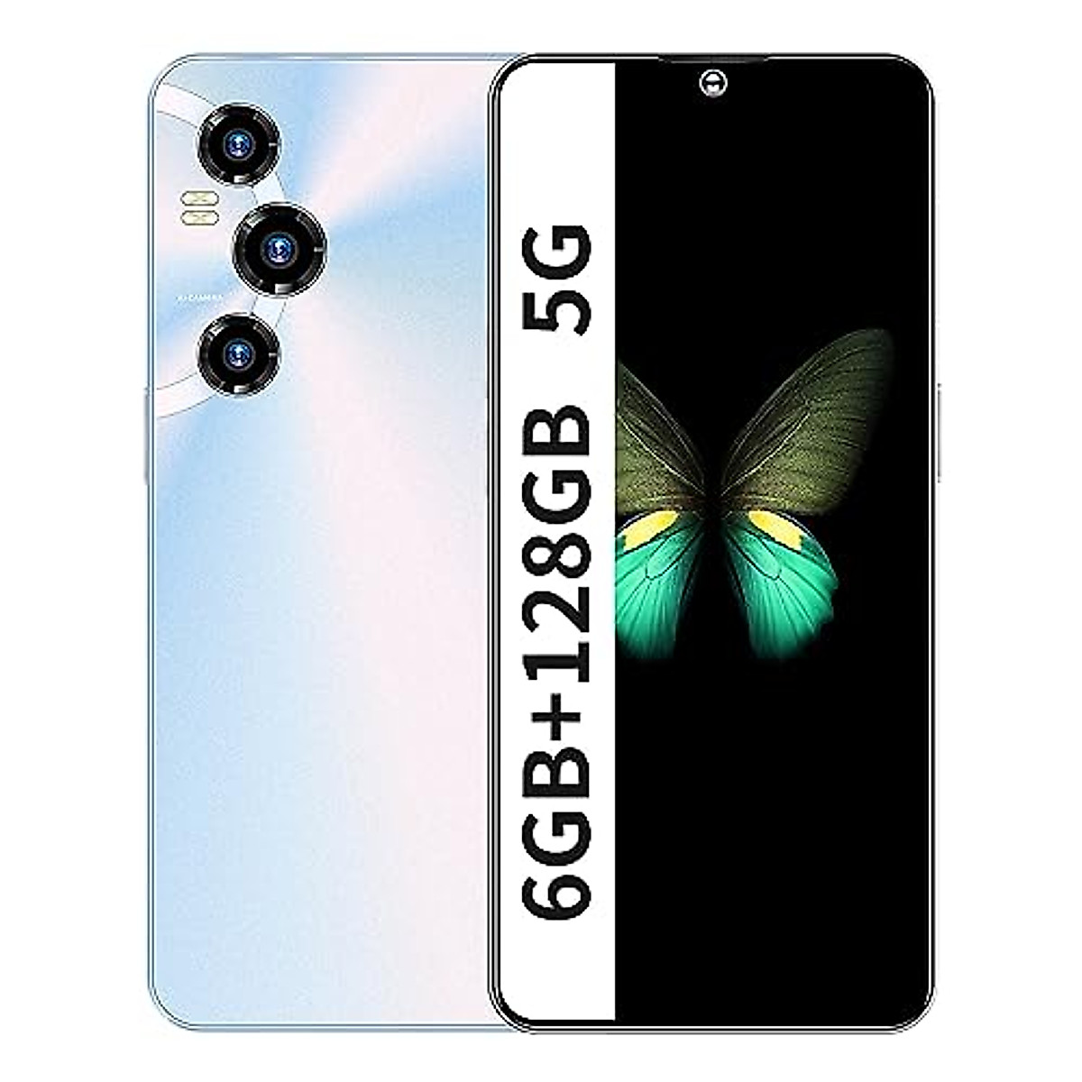 VIQEE Phones U21, 5G Unlocked Phones, 2K FHD+ Screen, Mobile Phones 6GB+256GB ROM+TF 128GB, Snapdragon Gen2 Processor, Smartphone Android Camera 24MP+64+12+12MP, WiFi NFC, Dual Sim - Silver