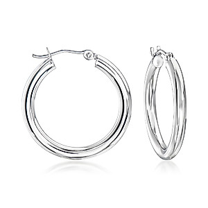 Ross-Simons 14kt White Gold Hoop Earrings
