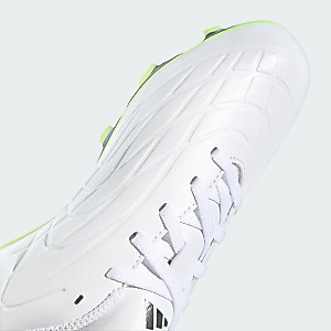 adidas Copa Pure.4 Firm Ground Sneaker, White/Core Black/Lucid Lemon, 1.5 US Unisex Little Kid