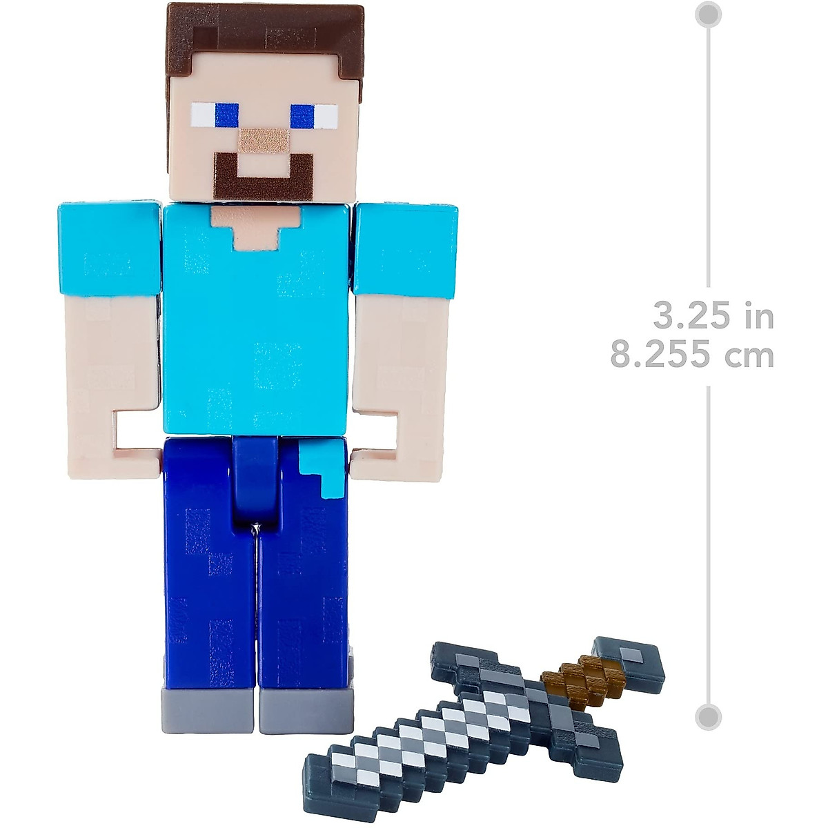 Mattel Minecraft Craft-A-Block Biome Builds Steve Figure, Authentic Pixelated Video-Game Character, Action Toy to Create, Explore and Survive, Collectible Gift for Fans Age 6 Years and Older