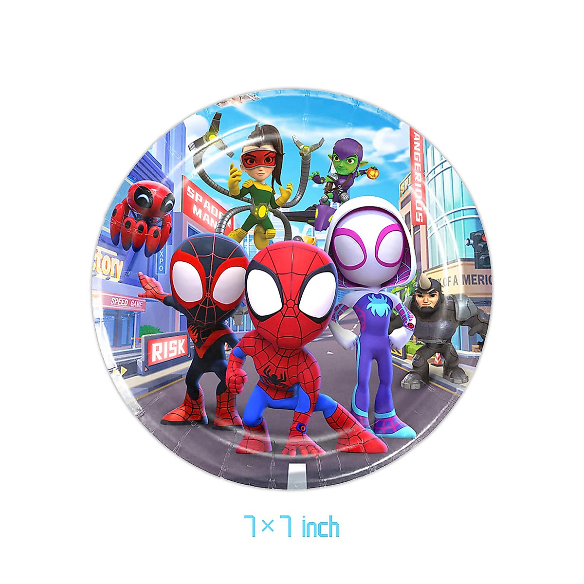 GYSIXGAOSU 40pcs Spidey and His Amazing Friends Party Supplies include 20 plates, 20 napkins for the Spidey birthday party Decoration