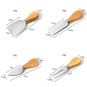 4pcs Cheese Knives Set - Butter Knife,Cheese Knife,Cheese Slicer,Cheese Fork, Stainless Steel Cheese Knife Set for Charcuterie Board and Accessories