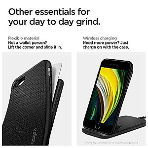 Spigen Liquid Air Armor Designed for iPhone SE 2020 Case/Designed for iPhone 8 Case (2017) / Designed for iPhone 7 Case (2016) - Black