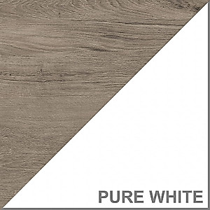 Bush FV003G2W 60-Inch L-Shaped Desk w/Hutch, Lateral File Cabinet Shiplap Gray/Pure White