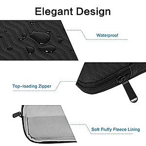 MOSISO Laptop Sleeve Case Compatible with MacBook Air/Pro, 13-13.3 inch Notebook, Compatible with MacBook Pro 14 inch 2023-2021 A2779 M2 A2442 M1, PU Leather Wave Grain Bag with Handy Strap, Black