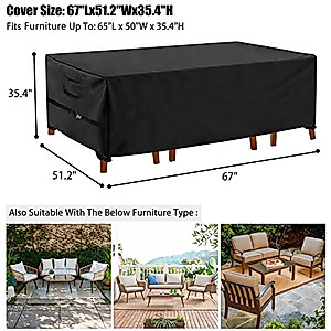 WOMACO Patio Furniture Cover for 4 Pieces Set, Waterproof Outdoor Garden Cover for 4 Piece Furniture Sets, Heavy Duty Veranda Small Table Chairs Set Covers